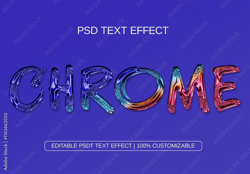 Chrome Text Effect Stock Template | Adobe Stock