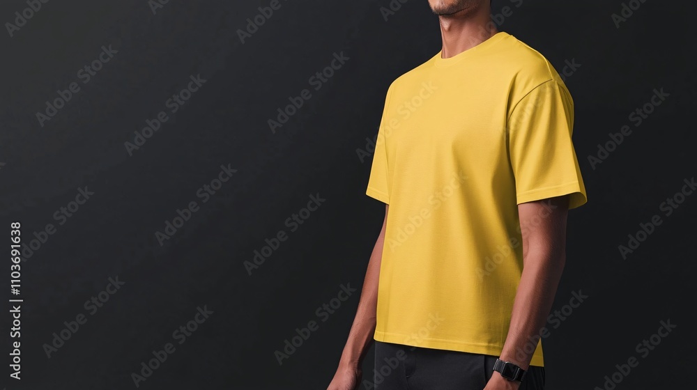 Showcasing a Dynamic T-shirt Mockup on a Model in a Studio Setting for ...