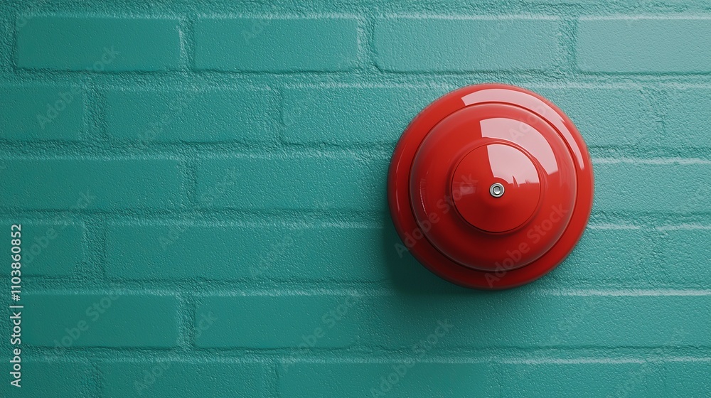 Fire alarm emergency notification safety, A bright red fire alarm ...
