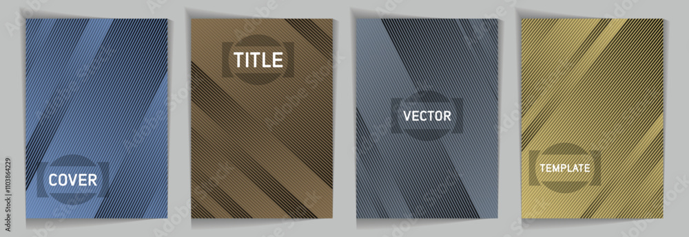 Diagonal lines texture metallic gradient vector cover page templates ...