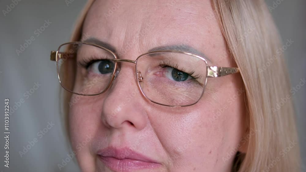 woman with glasses crying Depressed young blonde gal, glasses-wearing ...