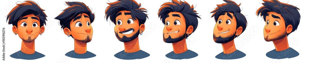 Design your own cartoon Caucasian male character avatar with this kit ...