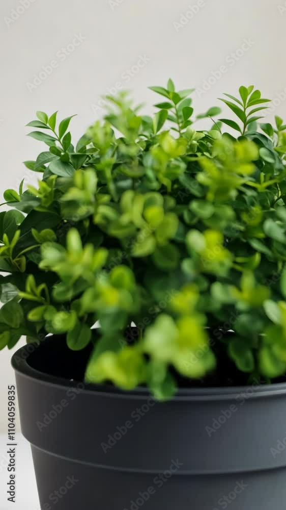 Lush green indoor plant adding vibrancy to a minimalist setting with ...
