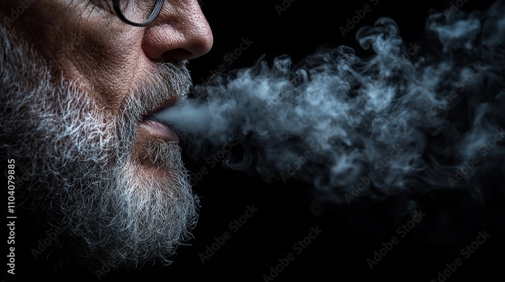 creepy entity siphons joy tired man glasses shrouded darkness. Black ...