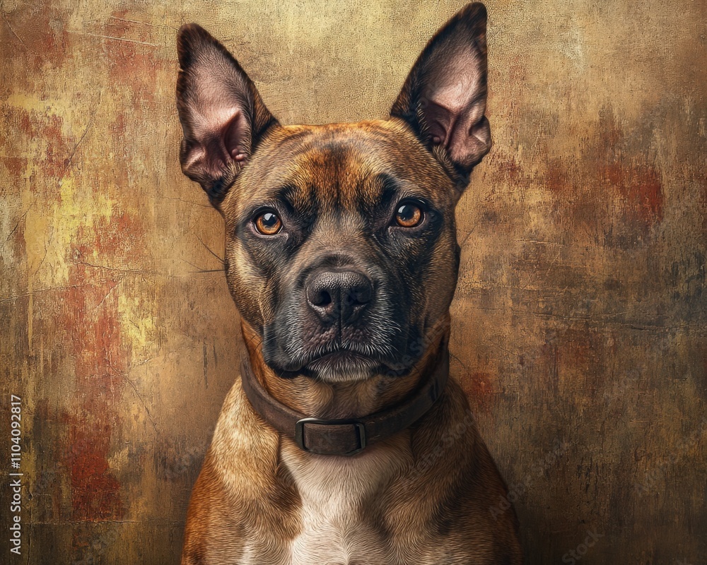 Bad Dog Mugshot. A Mischievous Canine of Mixed Breed Acting Out foto de ...