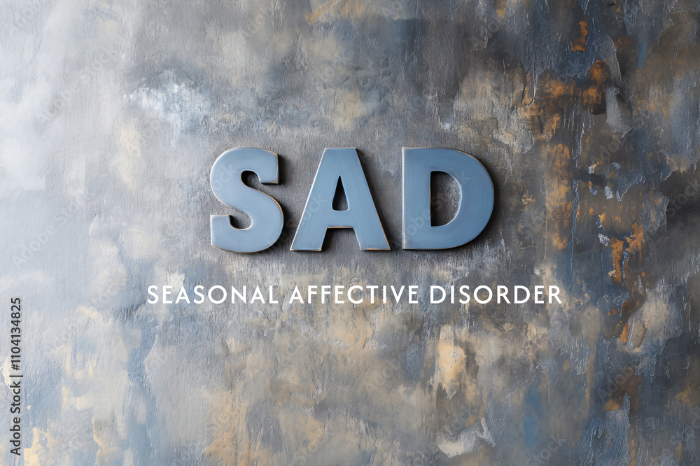 3d red letters SAD on blue background. Concept template with text ...