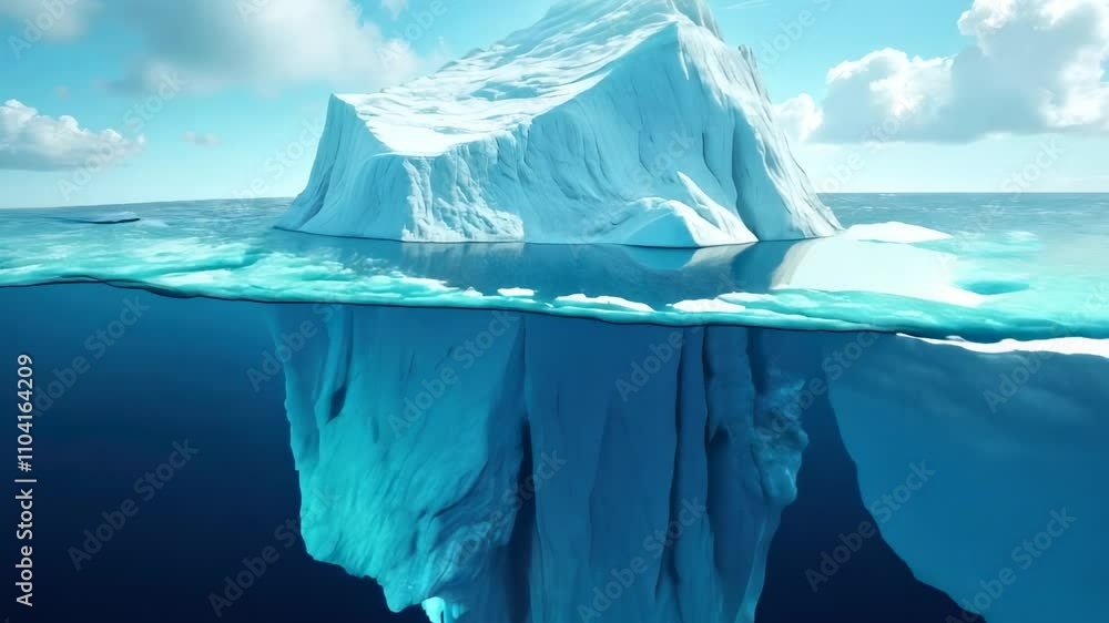 Massive Iceberg Floating in the Ocean: Exploring Hidden Underwater ...