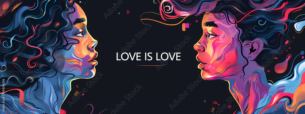 Two stylized figures facing each other, representing love and unity in ...