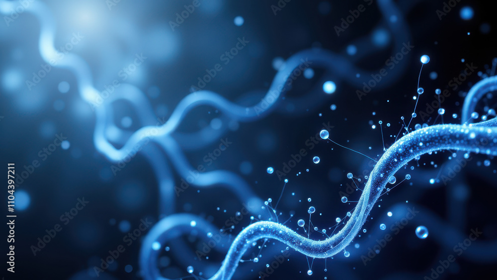 Image of a single semaglutide molecule with light blue background and ...