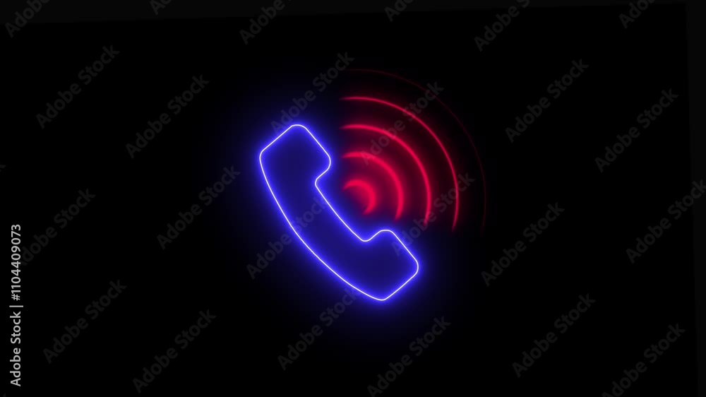 Calling icon concept animation and radio wave background. Incoming call ...