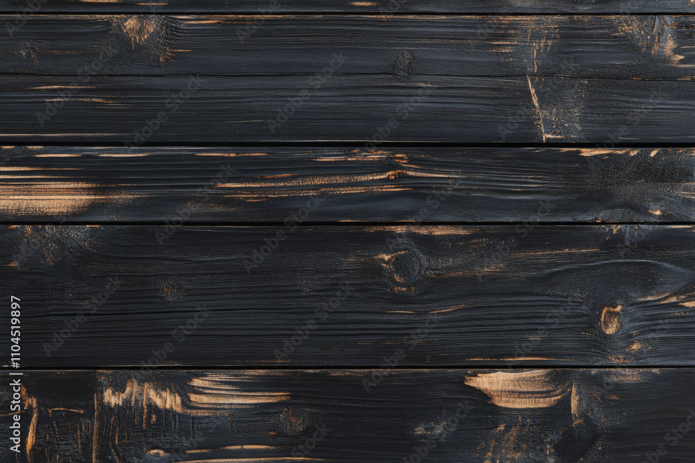 Scorched wood texture, blackened and charred with distinct cracks ...