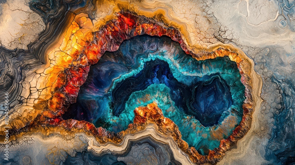 Functional resin geode abstract painting with deep, bold textures Stock ...