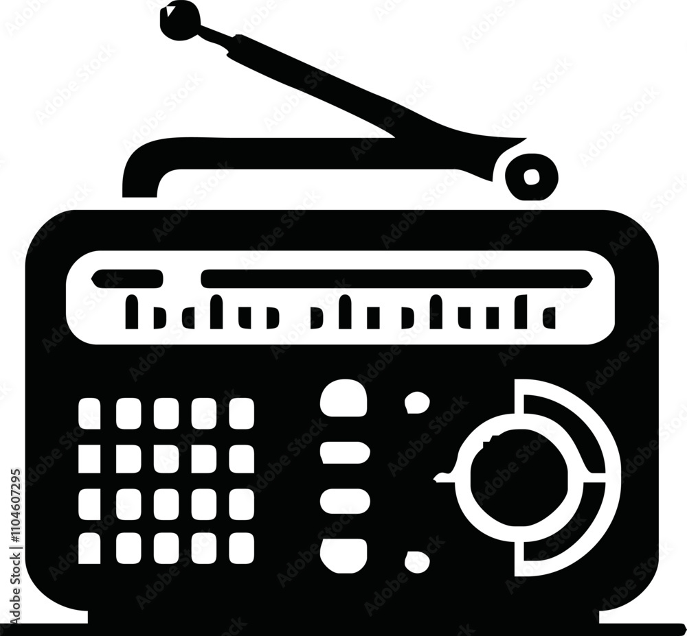 Radio icon vector illustration, logo template, FM broadcast icon ...