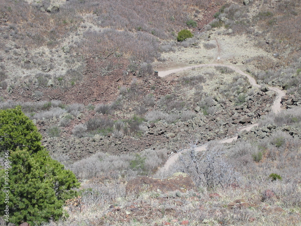 Poster Crater at eruption site in extinct cinder cone volcano, Capulin volcano, Colorad – Wall ...
