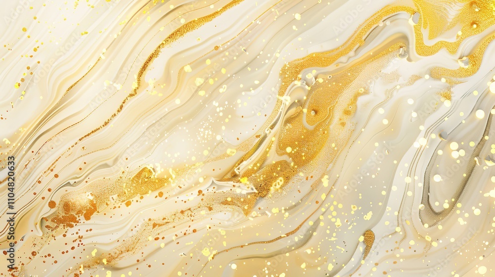Gold Splattered Oil on the Background - A Glittering and Dynamic Liquid ...