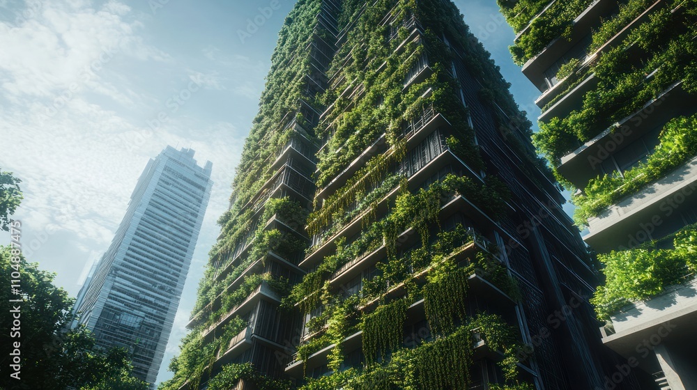 Vertical farming in smart cities, with crops in urban high-rises Stock ...