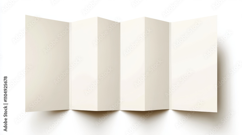 Tri fold white empty leaflet mockup in different angles of view. Open ...