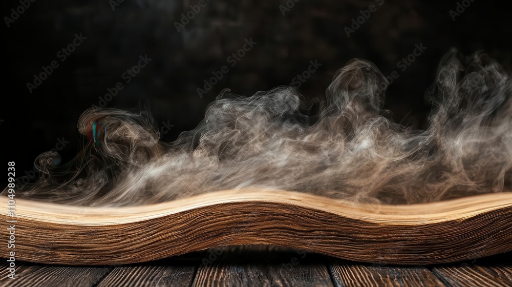 Traditional steam bending process captured with a glowing wood curve ...