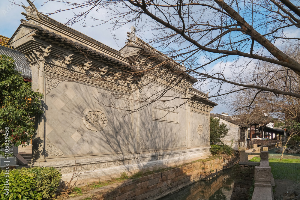 Poster The ancient architecture and tourist attractions of Qiandeng ...