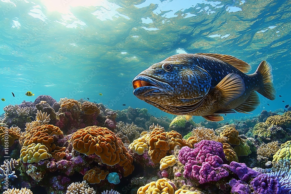 Foto de Leopard grouper (Mycteroperca rosacea) in its yellow phase ...