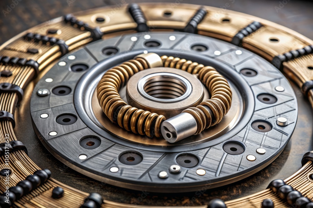 Detailed Close-Up of a Car Clutch Disc Showcasing Its Textures and ...