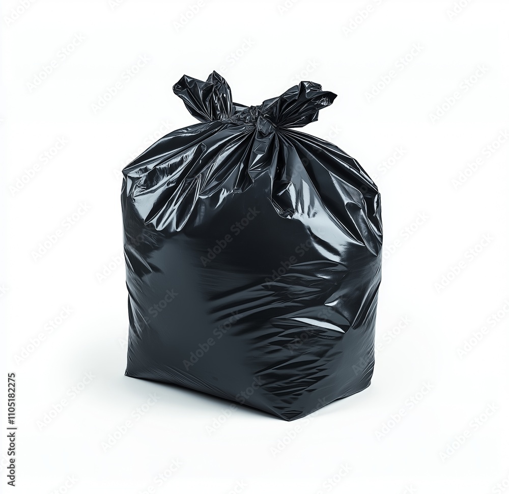 Garbage bag isolated on a white background as a symbol of waste ...
