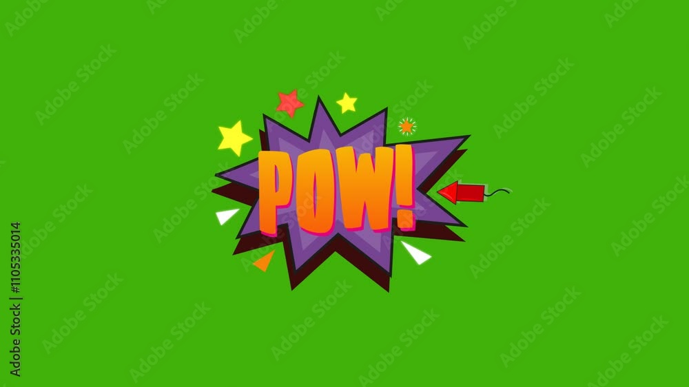 pow pop art in comic style text video 4K animation. cartoon bubble ...