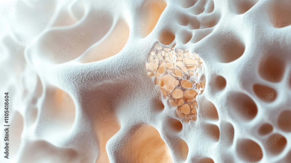 Intricate Structure of Bone Tissue with Marrow Cavity Highlighting ...