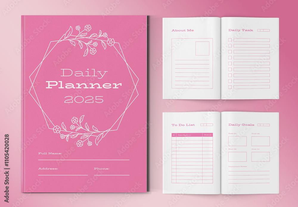Elegant Daily Planner Layout Template Stock Template | Adobe Stock