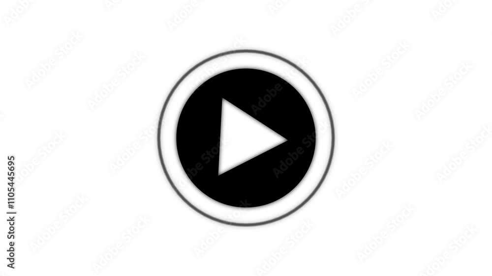Music Play button icon animation . video player icon triangle shape ...
