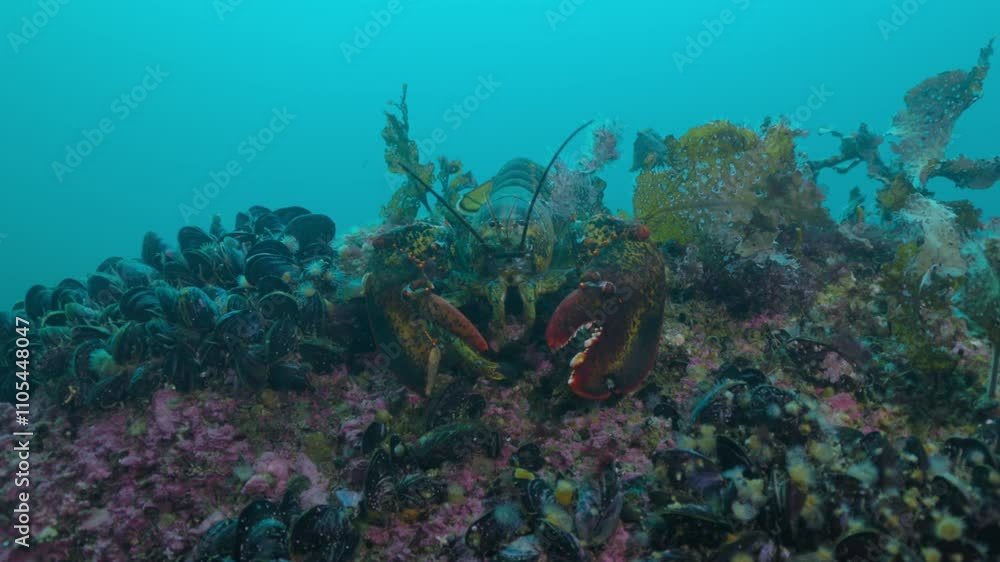 Mesmerizing underwater footage of a lobster walking across the seabed ...