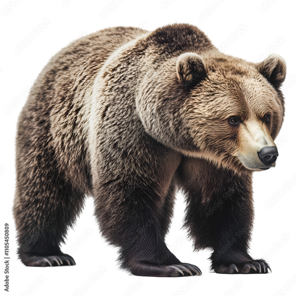 Realistic Grizzly Bear Illustration for Wildlife Art, Nature Designs ...
