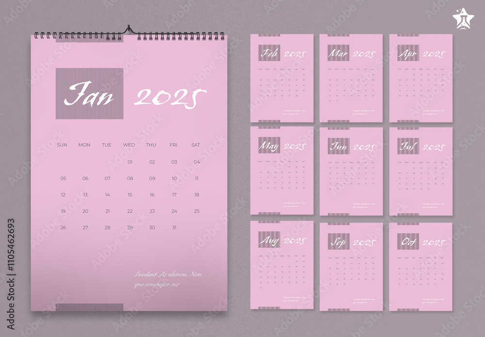Minimal Calendar Layout Stock Template | Adobe Stock