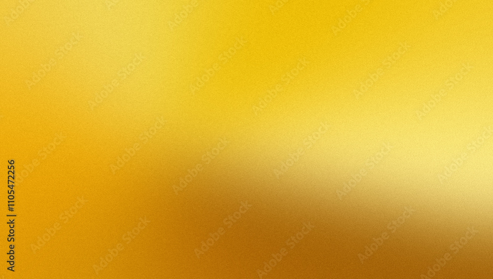 Smooth yellow gold and copper gradient grainy background texture banner ...