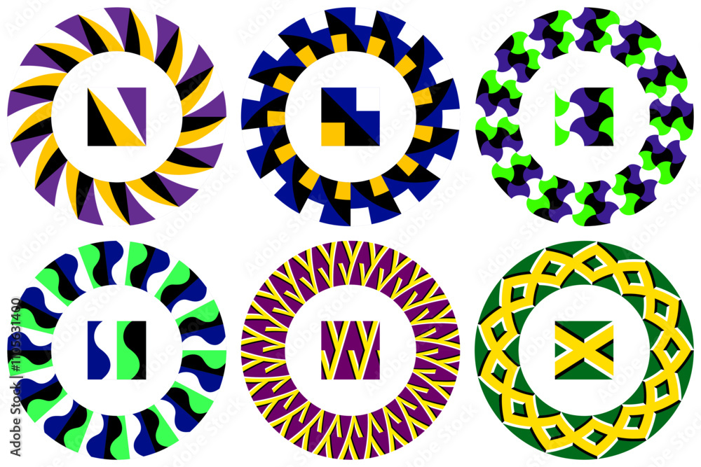 Eye-catching circular frames with geometric patterns and motion ...