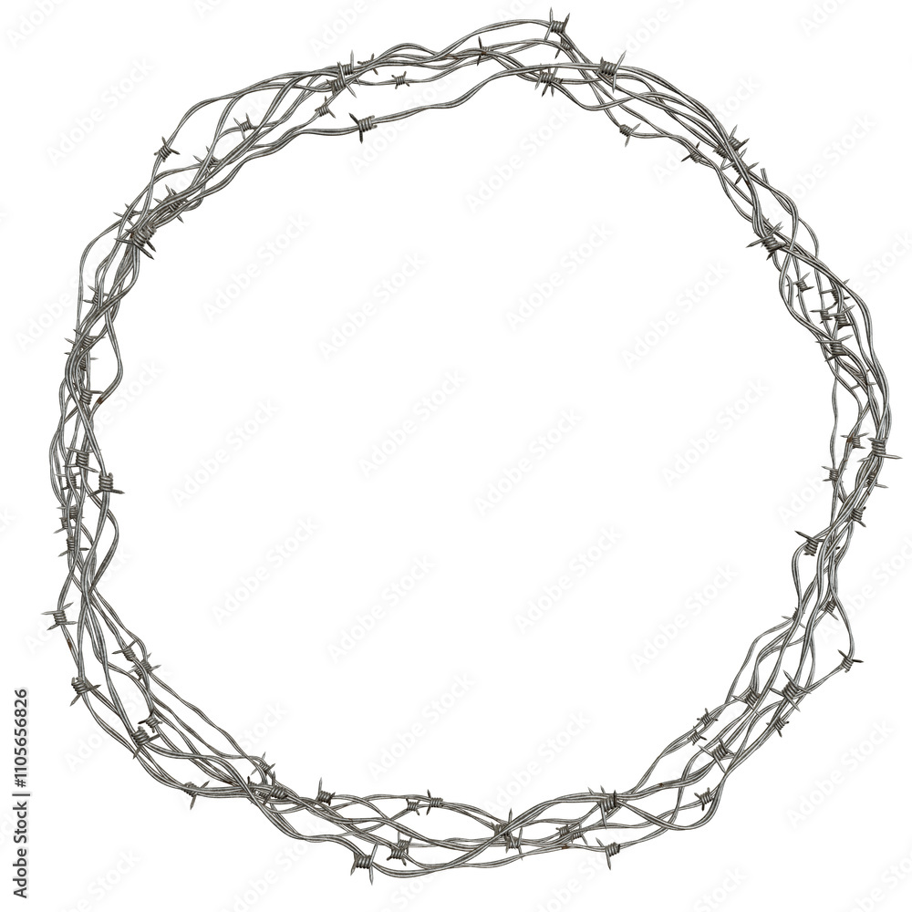 Photo & Art Print Circular Barbed Wire Design: A circular design ...