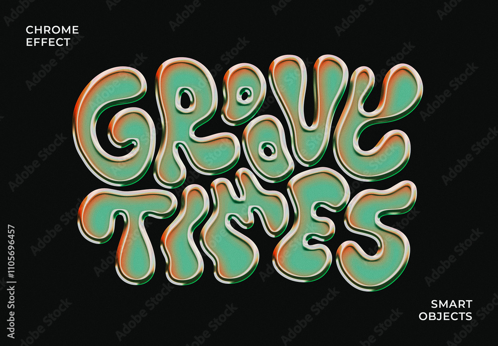 Chrome Text & Logo Effect Mockup Stock Template | Adobe Stock