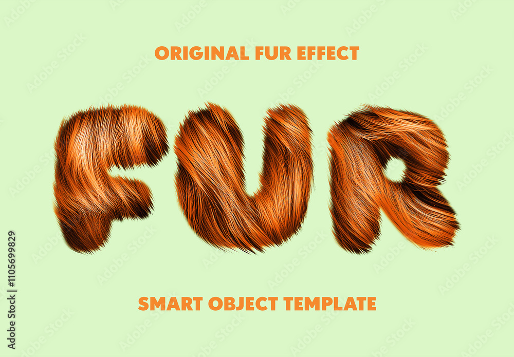 Furry Text Effect Mockup Stock Template | Adobe Stock