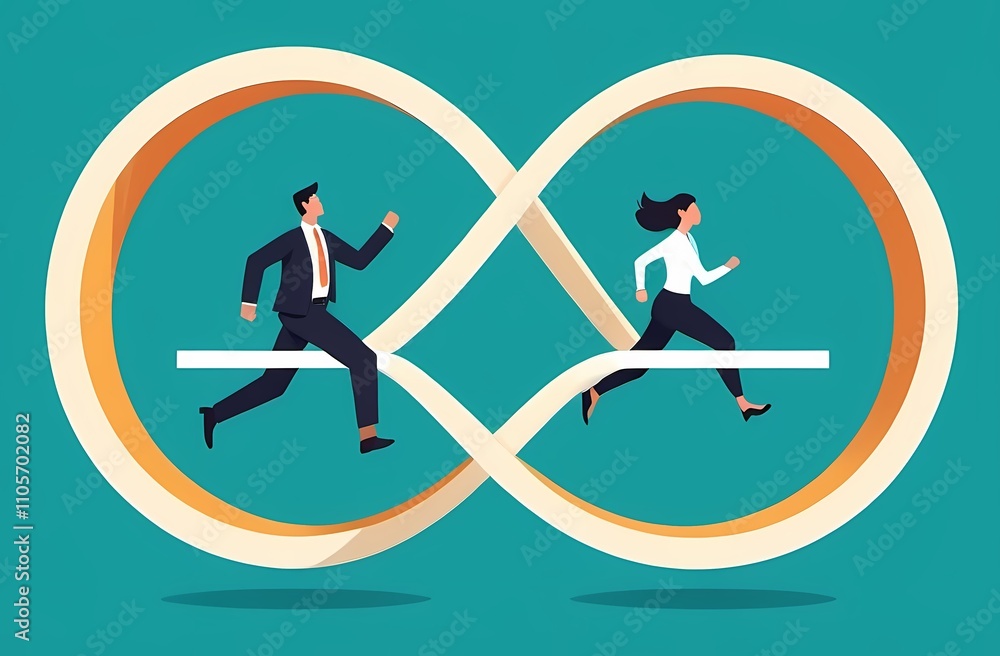 Business cycle, infinity routine job or career path, competition to ...