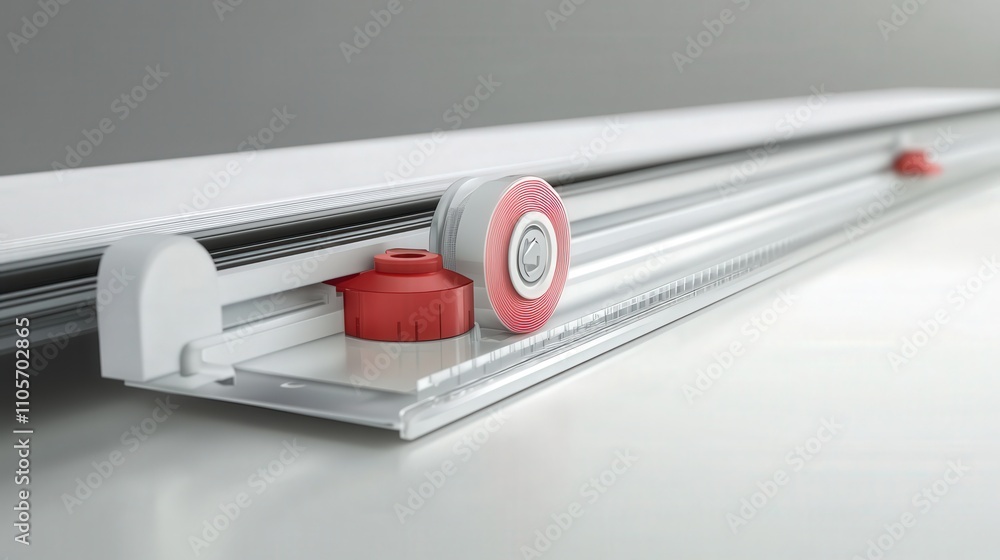 A paper cutter with an innovative spring-loaded cutting mechanism ...