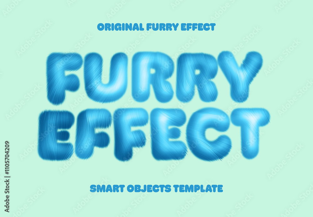 Soft Furry Text Effect Mockup Stock Template | Adobe Stock
