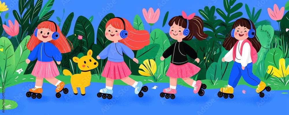 In a modern cartoon, teenage girls are portrayed escaping dangerous ...