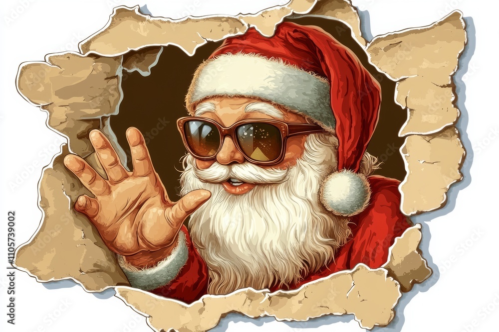 In the background of the Secret Santa invitation, Santa Claus is ...