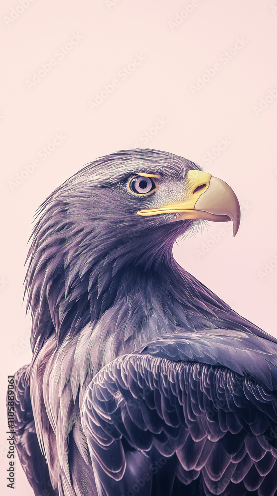 This stunning image captures the regal beauty of an eagle, showcasing ...