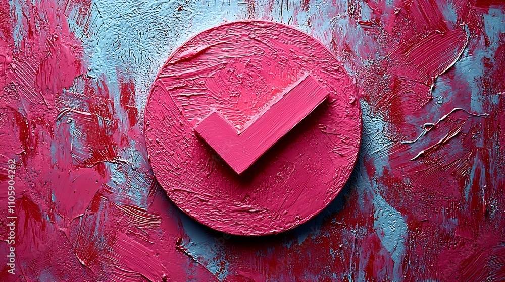Minimalist Checkmark Icon in Circular Frame Symbolizing Completion or ...