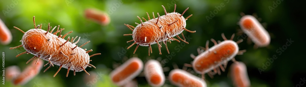 Abstract depiction of bacteria reacting to antibiotics, with dramatic ...
