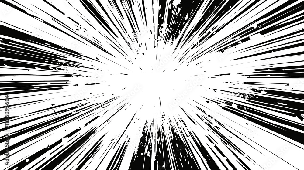 Black and white sunburst abstract on transparent background. Ray burst ...