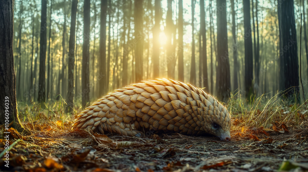 Discover the serene beauty of a pangolin nestled in the forest This ...