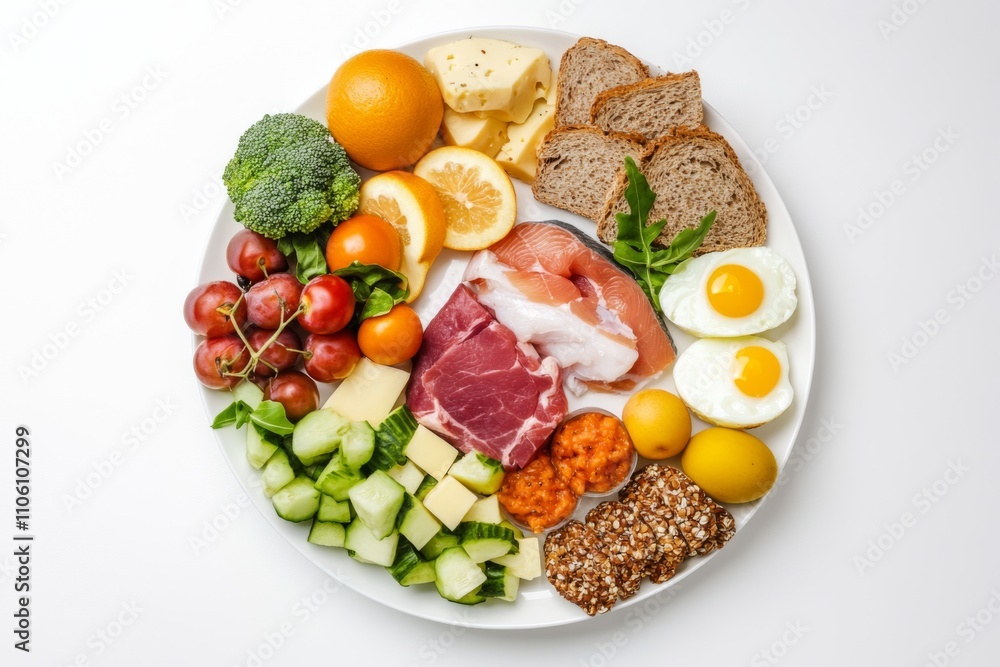 Fresh produce in a circle. Healthy eating layout. Healthy food concept ...