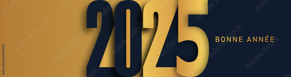 Bonne année - meilleurs vœux 2025 - vecteur pour affiche bannière ...